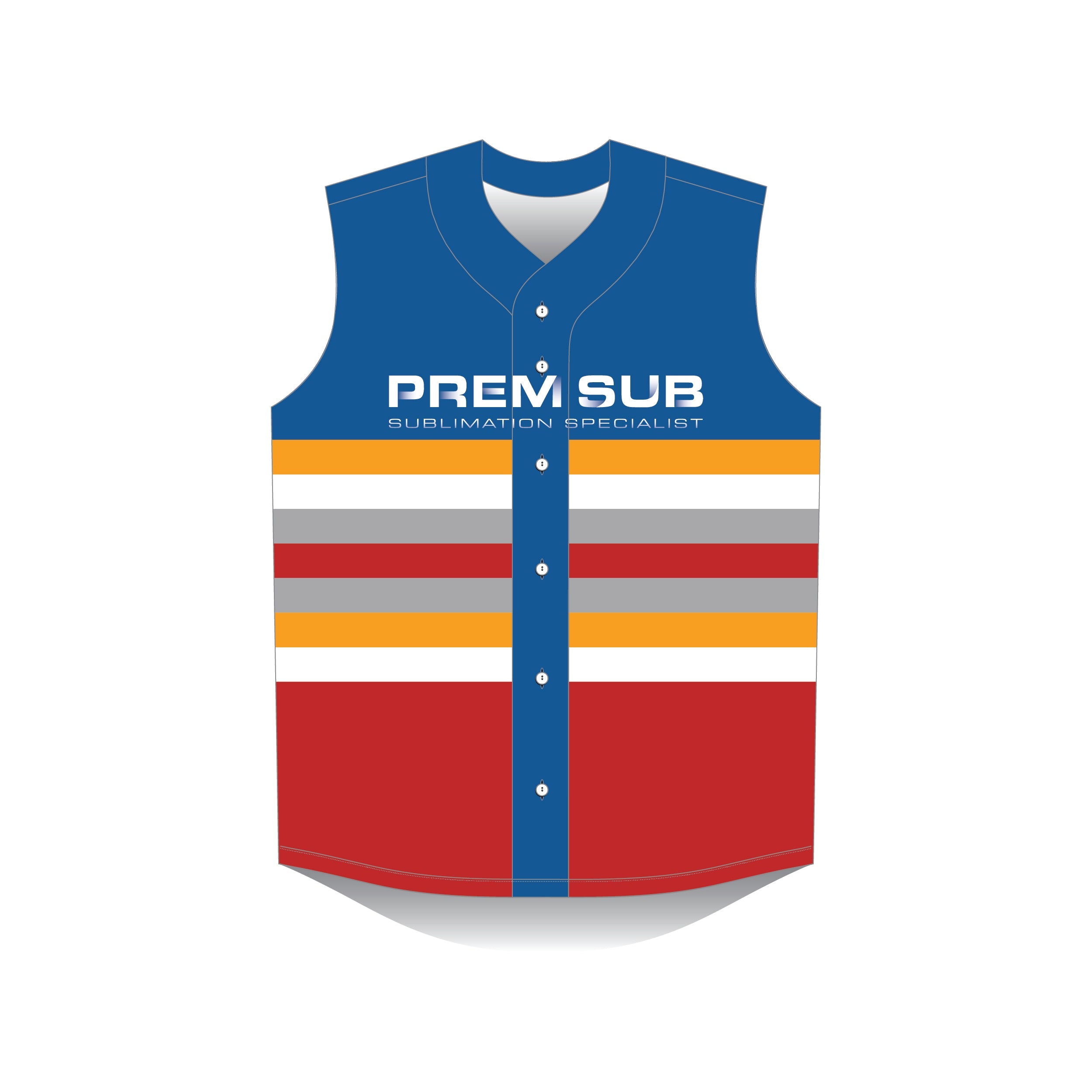 Baseball Sleeveless Jersey Full Button – teamwear